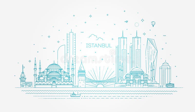 Istanbul skyline stock vector. Illustration of historic - 164902585