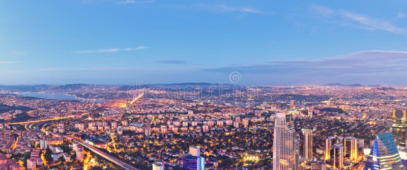 Istanbul skyline at night stock image. Image of dark - 63491477