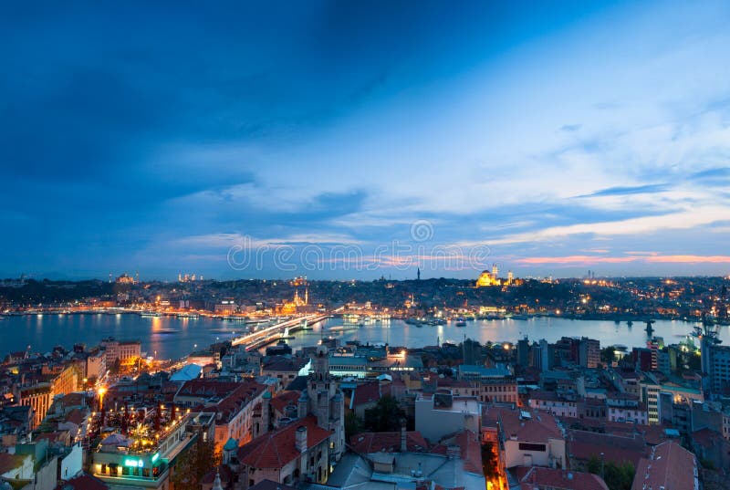 Istanbul by Night stock photo. Image of buyuk, late, coastline - 14455826