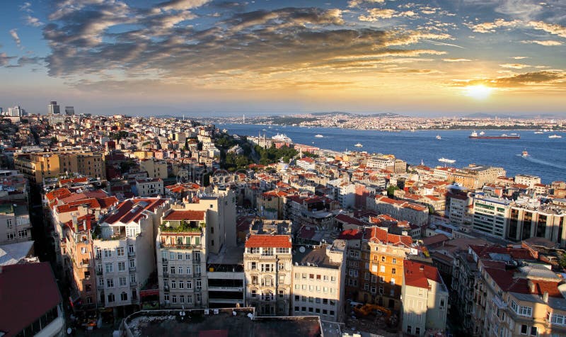 Istanbul Skyline with Blue Mosque Stock Photo - Image of dome, arabic ...