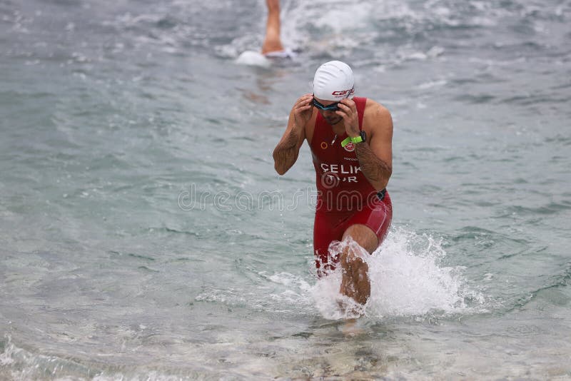 Istanbul Sprint Triathlon editorial stock image. Image of swimmer ...