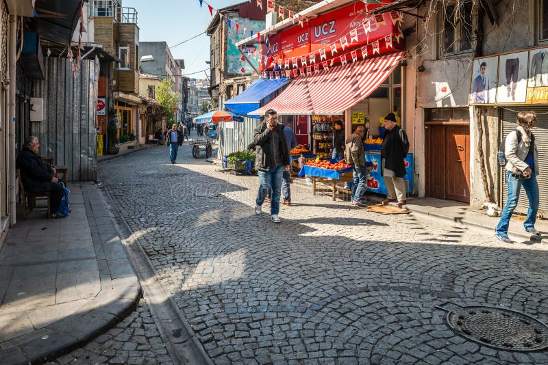 Istanbul streets in Turkey editorial stock photo. Image of market ...