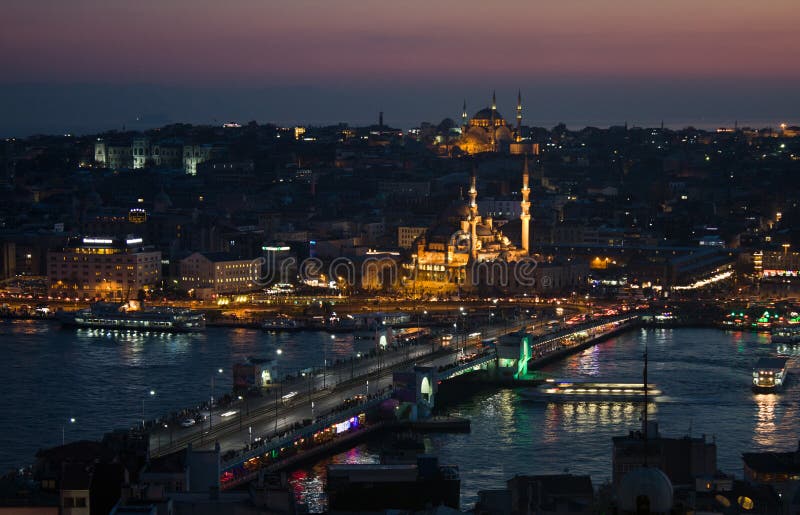 Istanbul at sunset stock image. Image of asia, view, bridge - 29158011