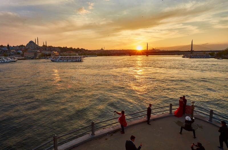 ISTANBUL, TURKEY - APRIL 21, 2017: Istanbul at a Dramatic Sunset ...