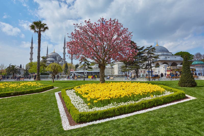 Istanbul, Turkey - April 21, 2017: Spring in Sultanahmet Square ...
