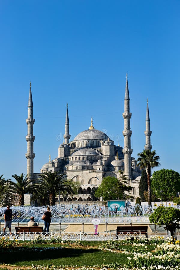 Istanbul Turkey. the Blue Mosque Editorial Stock Image - Image of grass ...