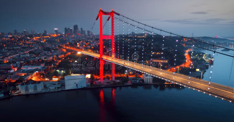 15-12-2023 Istanbul-Turkey: Istanbul Bosphorus Bridge at Night Stock ...