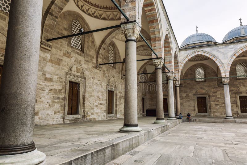 Istanbul, Turkey, 05/22/2019: Courtyard of the Suleymaniye Mosque ...