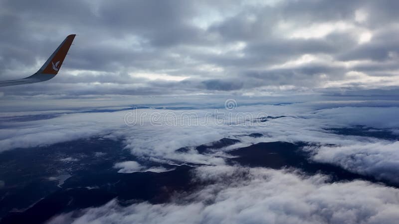 Pegasus Airlines Plane Window View with Cloudscape. Stock Video - Video ...
