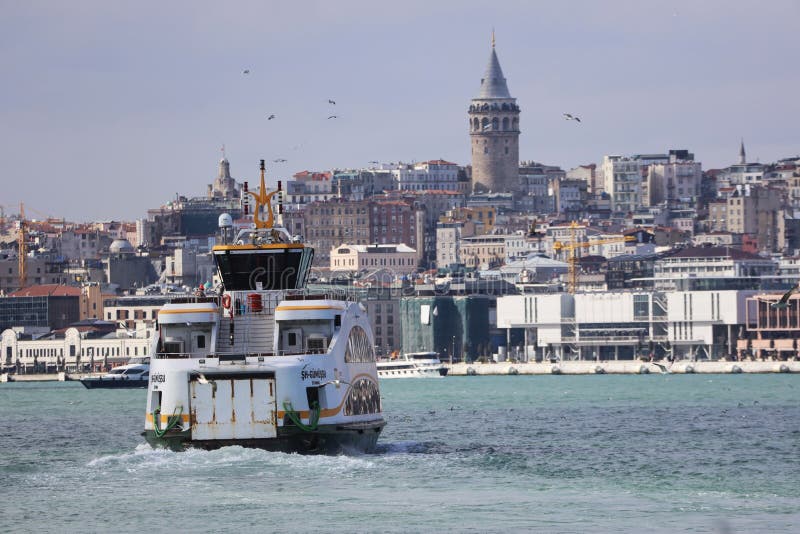 20-02-2023 Istanbul-Turkey: Ferry Journey on the Bosphorus Editorial ...