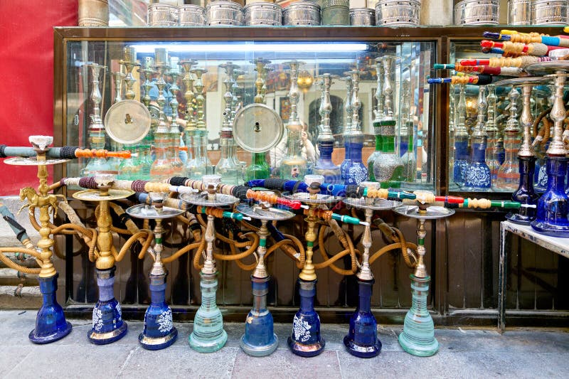 Istanbul Turkey. Hookah in a Cafe Stock Image - Image of market, turkey ...