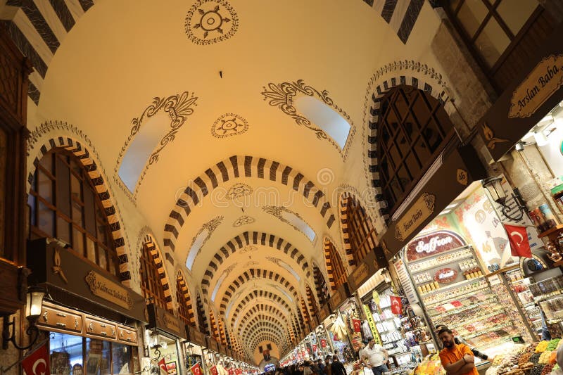 16-03-2023 Istanbul-Turkey: Inside the Spice Bazaar in Eminonu ...