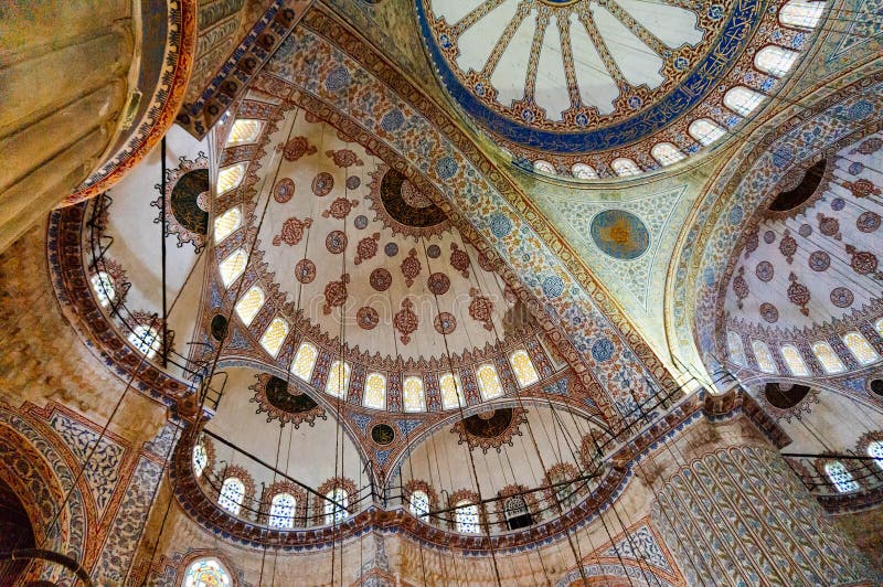 Ceiling Pattern Inside Blue Mosque Editorial Photography - Image of ...