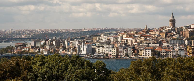 Istanbul, Turkey Landscape Across the Bosphorus Stock Image - Image of ...