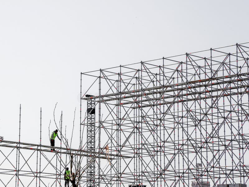 Istanbul, Turkey - March 28, 2017: Construction Workers at High ...