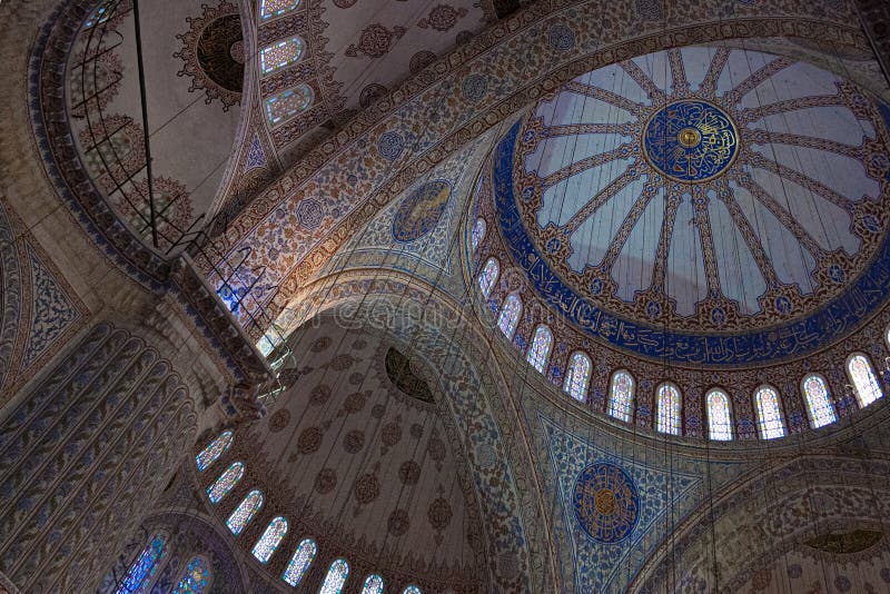 Interior of the Blue Mosque Ceiling Editorial Image - Image of islam ...