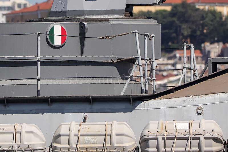 08-08-2023 Istanbul - Turkey: Naval Ship with Italian Flag Stock Image ...
