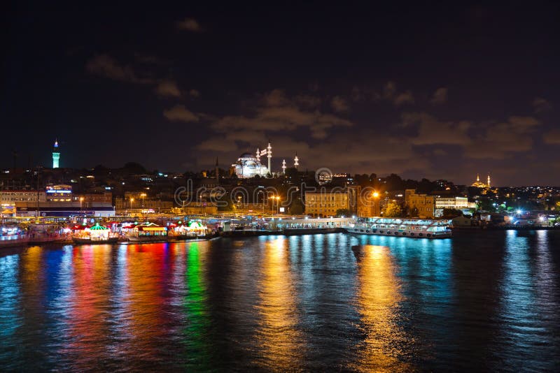 Istanbul at night stock image. Image of lights, construction - 22812917