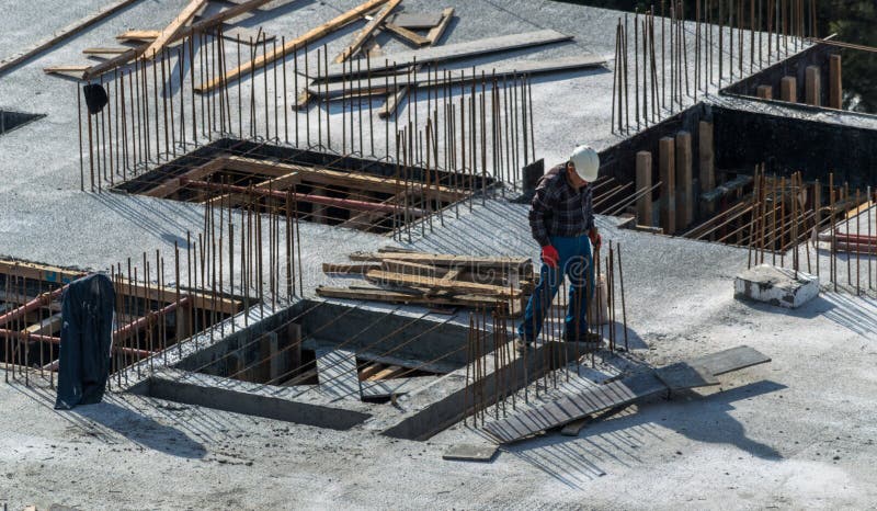 Istanbul, Turkey - November 12, 2016: Construction Worker in a H ...