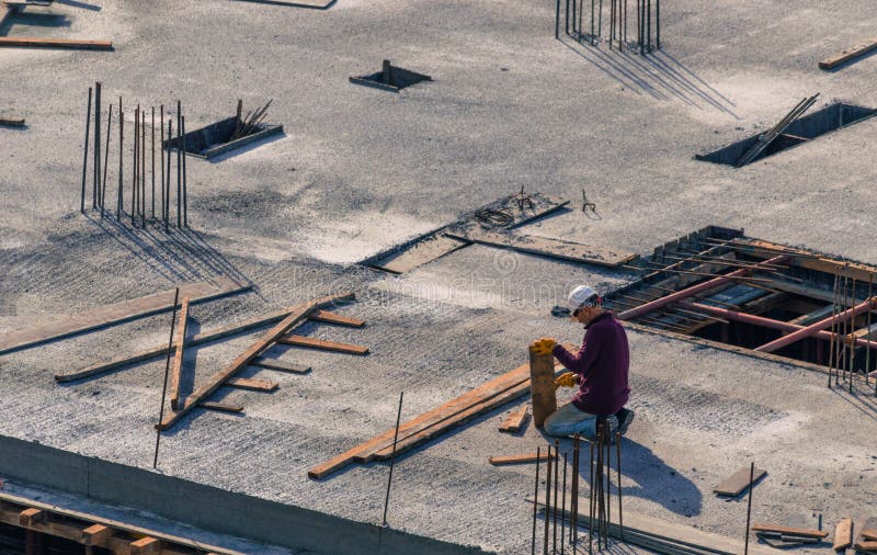 Istanbul, Turkey - November 12, 2016: Construction Worker in a H ...