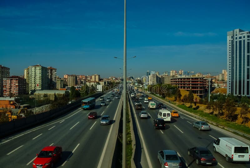 Istanbul, Turkey - November 10, 2009: Traffic Jam on the Highway ...