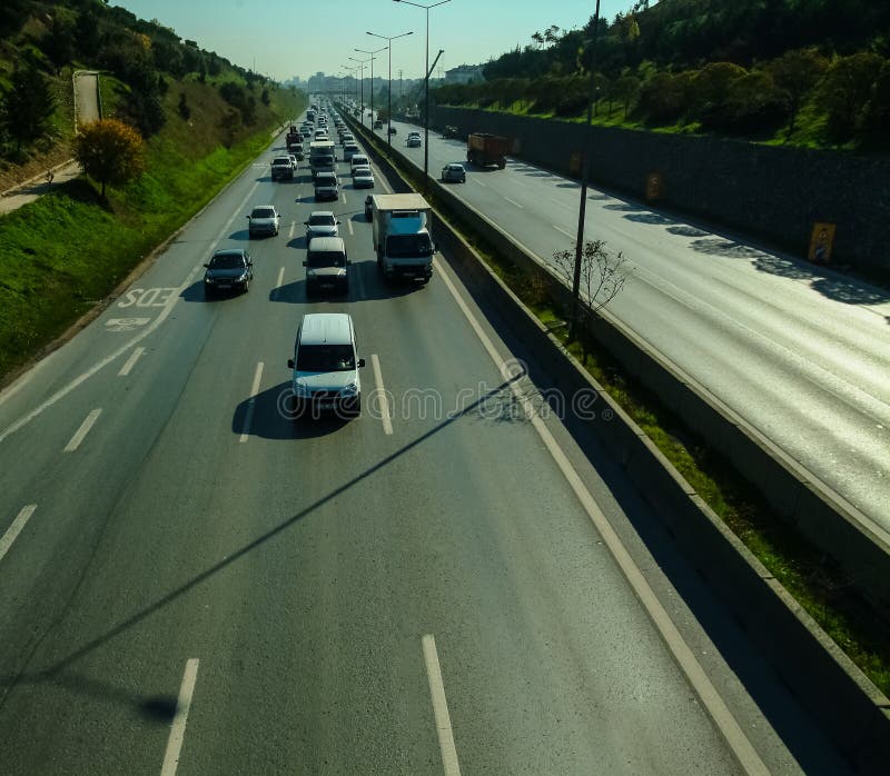 Istanbul, Turkey - November 10, 2009: Traffic Jam on the Highway ...