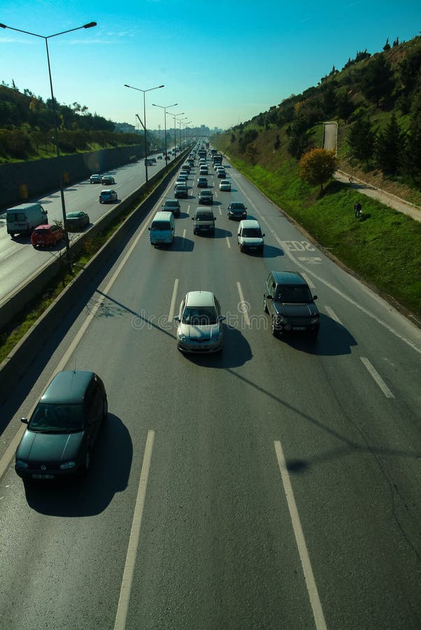 Istanbul, Turkey - November 10, 2009: Traffic Jam on the Highway ...