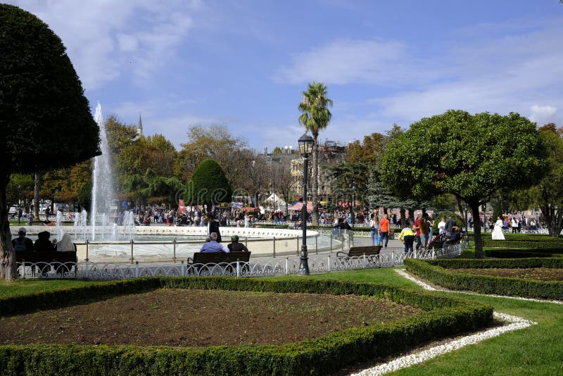 Sultanahmet Square in Front of Hagia Sophia, Editorial Stock Image ...
