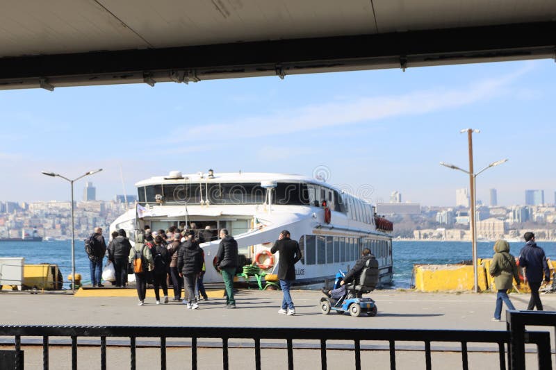 21-02-2023 Istanbul-Turkey: People on the Pier in Istanbul Editorial ...