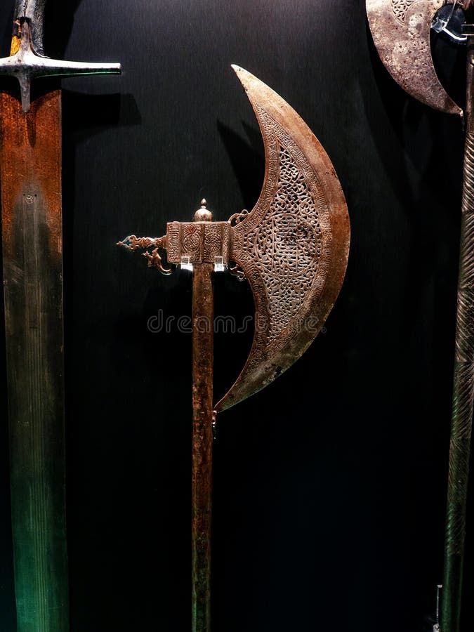 ISTANBUL, TURKEY - SEPTEMBER 21, 2019: Ancient Turkish Weapons In The ...