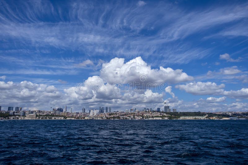 Istanbul, Turkey-September 5,2021: Panoramic View of Bosphorus with ...