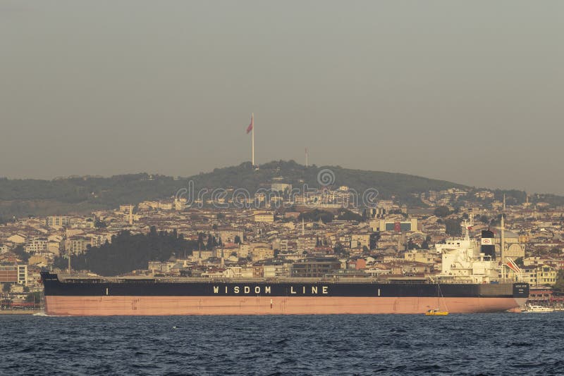 Wisdom Line Cargo Ship Sails the Bosphorus Editorial Image - Image of ...