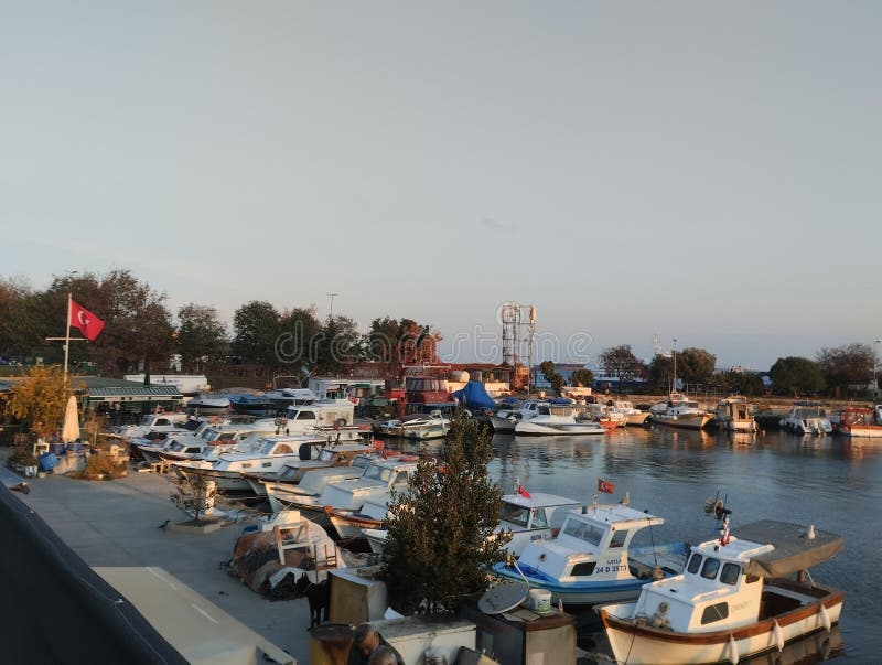 Istanbul, Turkey. Speed Boat on a Dock at Dusk Editorial Stock Image ...