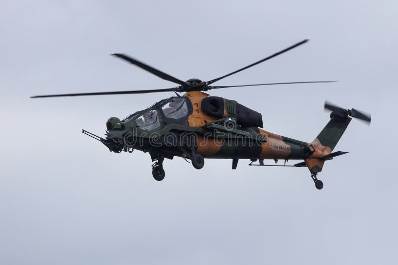 18-04 -2023 Istanbul-Turkey: T129 ATAK Passing through the Bosphorus ...