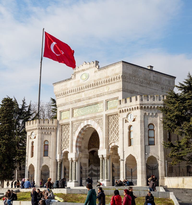 Istanbul University Main Gate and Beyazit Square. Editorial Stock Photo ...