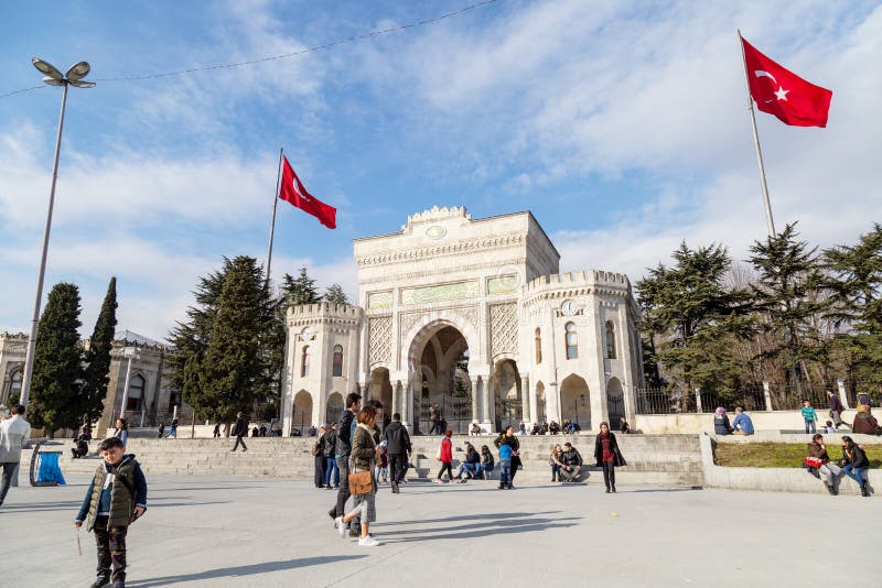 Istanbul University Main Gate and Beyazit Square. Editorial Stock Photo ...