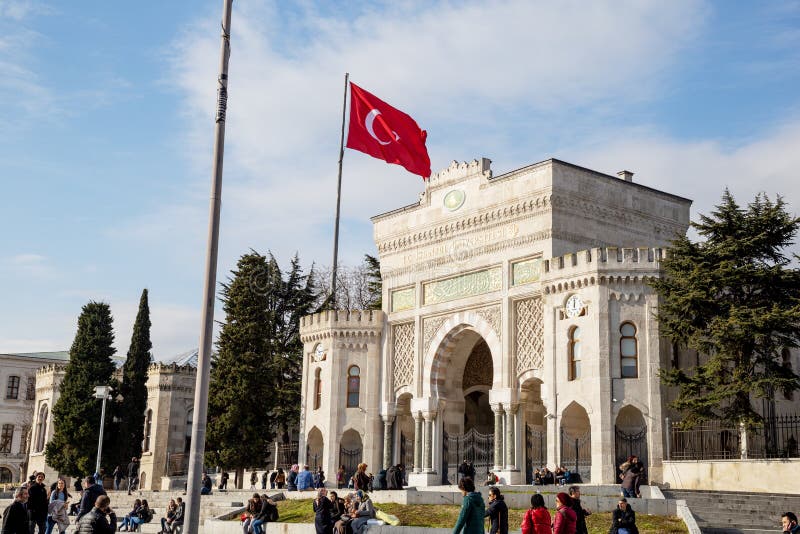Istanbul University Main Gate and Beyazit Square. Editorial Stock Photo ...