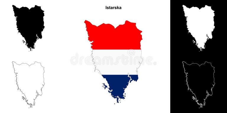 Istarska outline map stock vector. Illustration of contour - 334689570