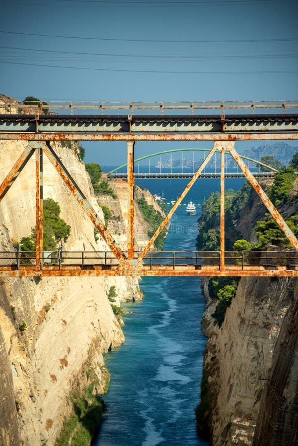 The Isthmia Bridge in Corinth Editorial Stock Image - Image of ...