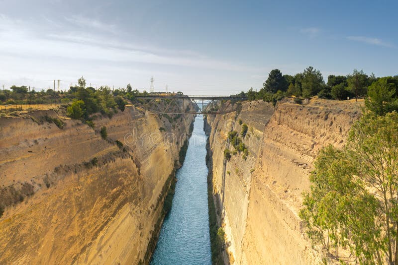 Isthmus of Corinth. Beautiful Landscape in Greece Stock Image - Image ...