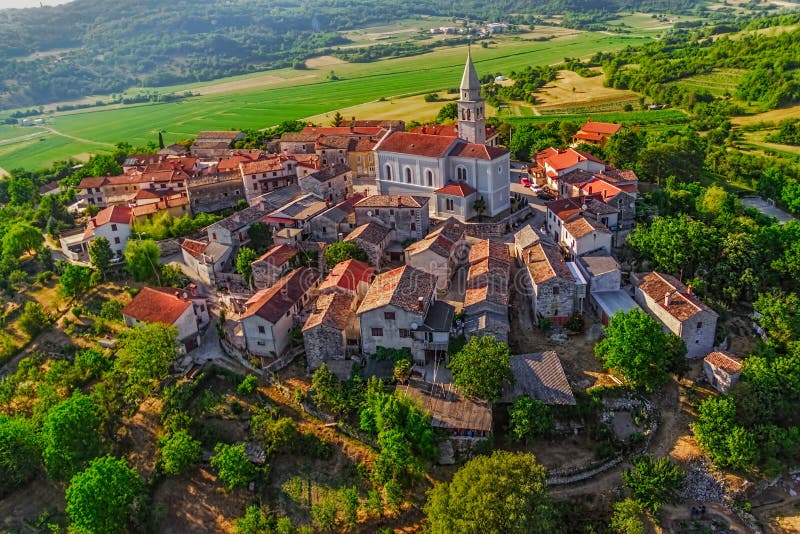 An Aerial Shot of Beram, Istria, Croatia Stock Photo - Image of istria ...