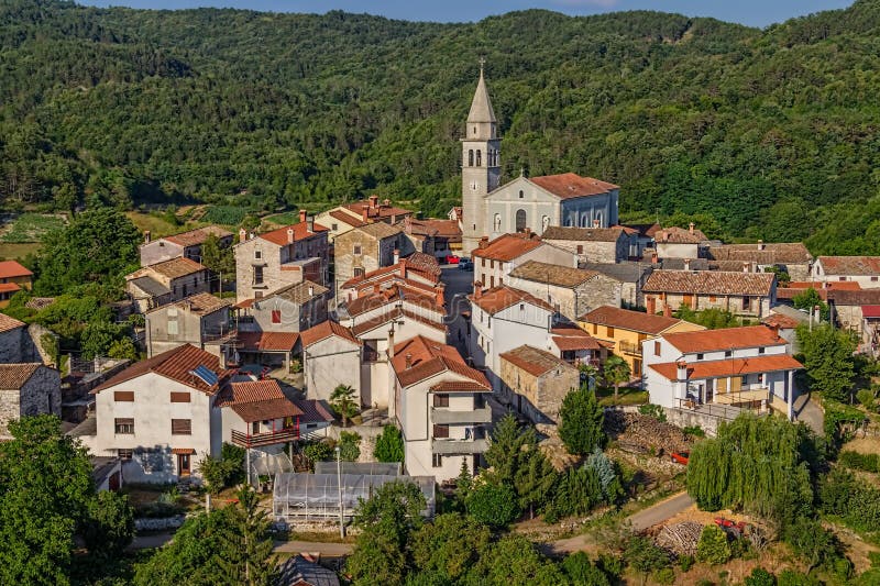An Aerial Shot of Beram, Istria, Croatia Stock Photo - Image of istria ...
