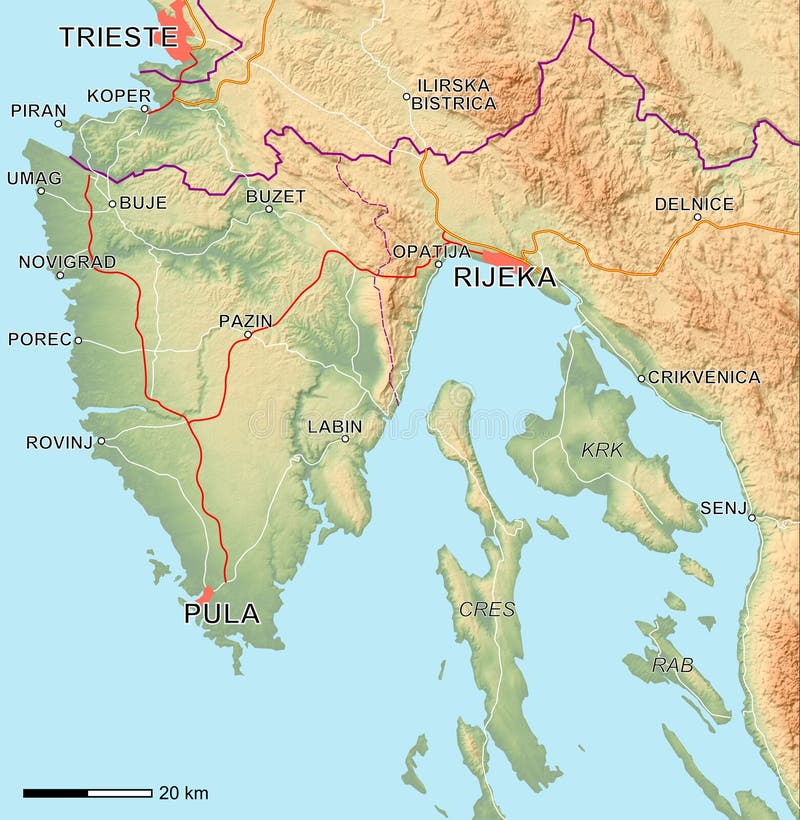 Mapa Geográfico De Istria Trieste