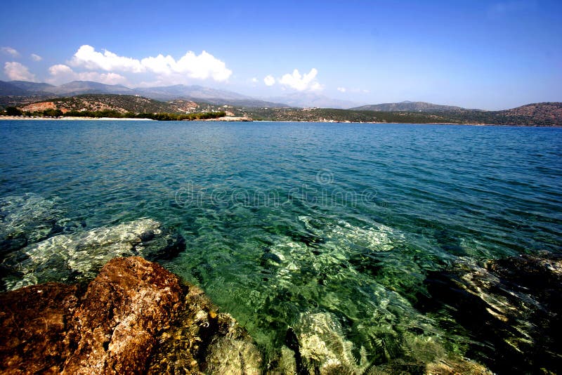 Istron Bay, Northern Coast of Crete Stock Image - Image of coastal ...