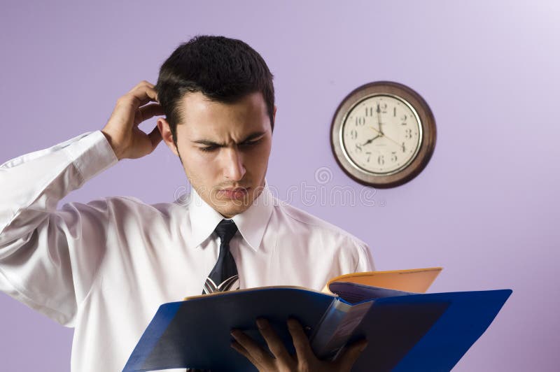 Difficult Task. Concentrated Guy in Glasses and Headphones Puts Hands ...