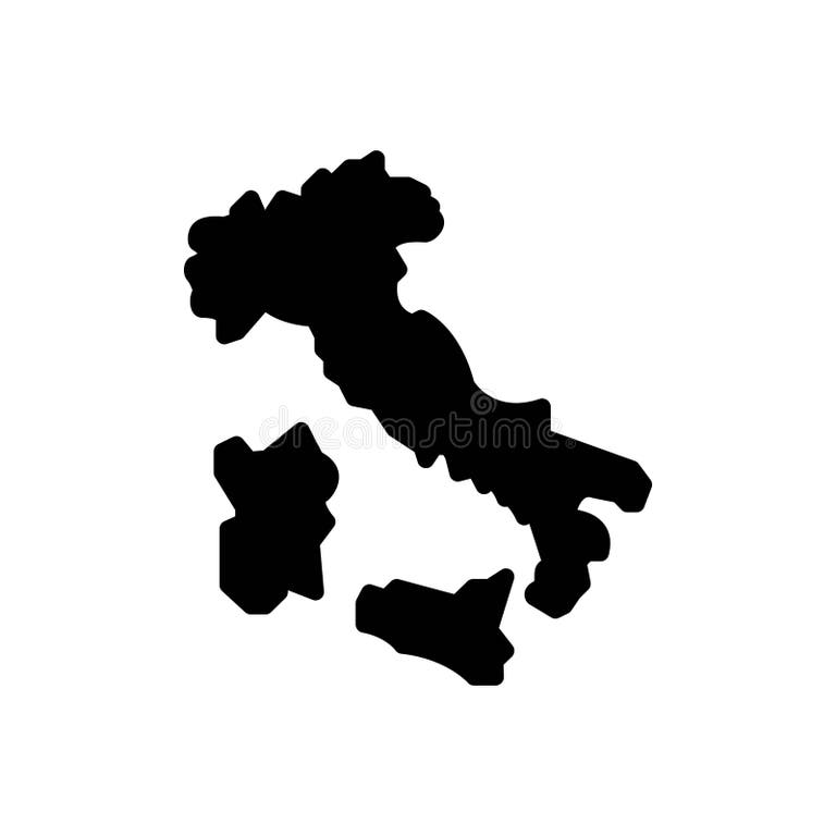 Black Solid Icon for Italia, Map and Country Stock Vector ...