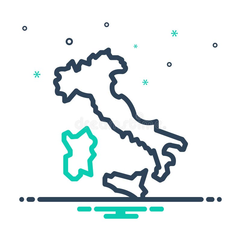 Mix Icon for Italia, Map and Country Stock Illustration - Illustration ...