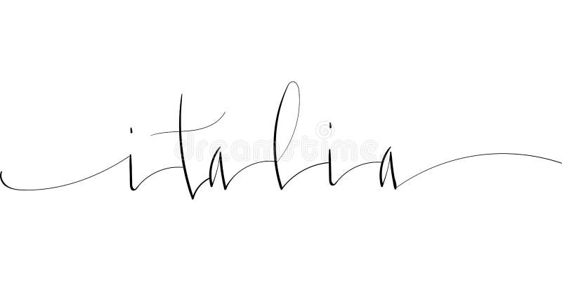 Italia Italy in Italian Handwritten Lettering Vector Illustration Stock ...