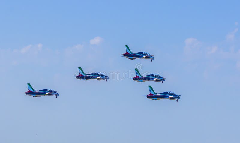 Italian Air Force Acrobatic Team Take Off Stock Photo - Image of wings ...