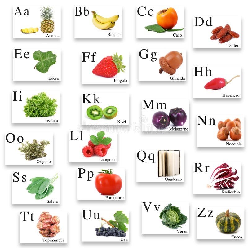 Italian Alphabet on White Background Stock Image - Image of literature ...